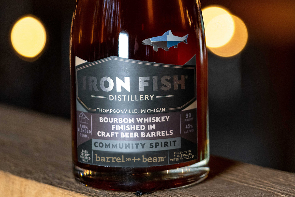 Bourbon Whiskey Finished in Craft Beer Barrels - Iron Fish Distillery